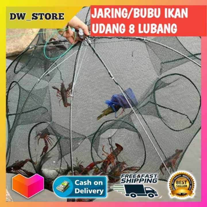 Jaring ikan 8 Perangkap Bubu Jala Udang Kepiting automatis 8 lubang ...