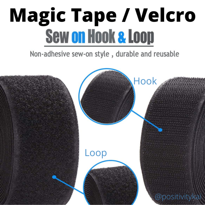 Magic Tape / Velcro / Hook & Loop / Interlocking Tape Sewing Fastener ...