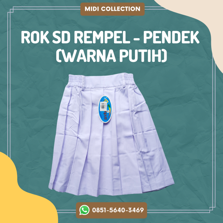 Rok Rempel PENDEK SD - Warna PUTIH brand SERAGAM by Setia kawan | Lazada Indonesia