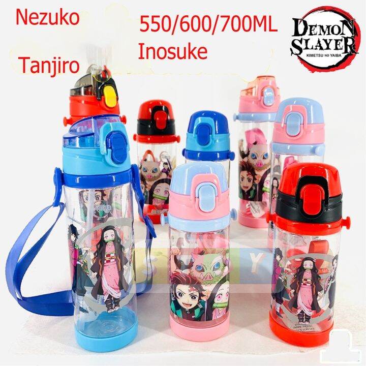 Straw Flask Demon Slayer Sword (มีสายสะพาย) แบบปุ่มขวดน้ำเด็กแบบสั้น ...