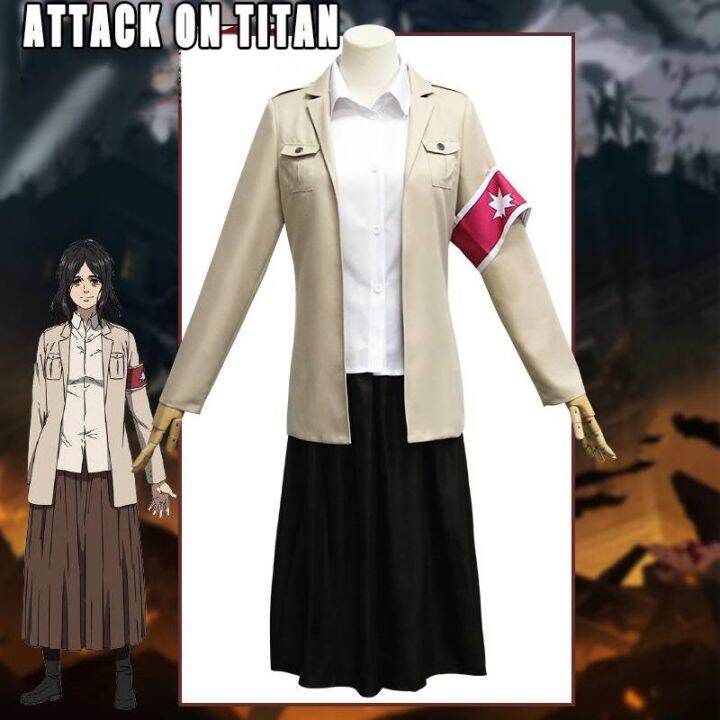 ♀ Attack On Titan Pieck Finger Cosplay Anime Costume Set Jacket Shirt ...