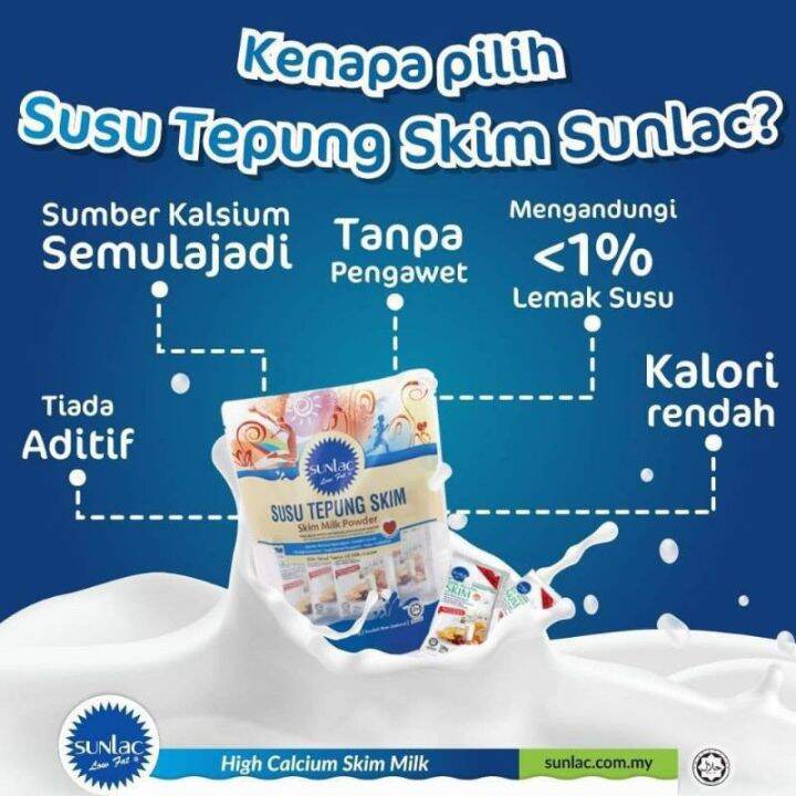 Sunlac Susu Tepung Skim / Sunlac Skim Milk Powder | Lazada