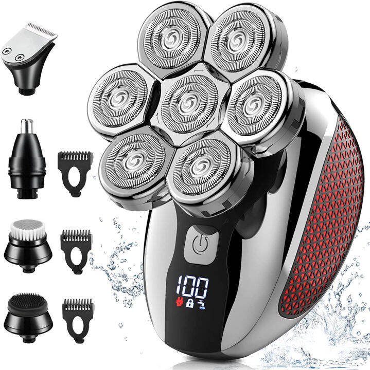 jyy2804Men's 7-blade shaver, 5-in-1 multifunctional electric shaver ...