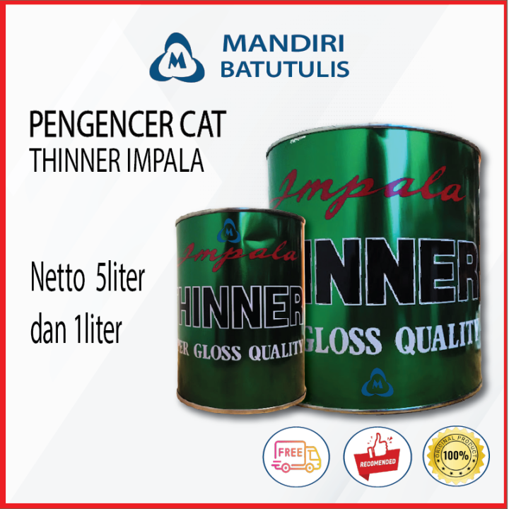 THINNER IMPALA Kaleng 1 Liter 5 Liter Galon / TINER IMPALA / PENGENCER CAT | Lazada Indonesia