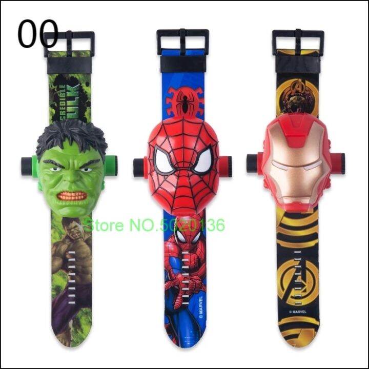 Children Watch 3D Projection Hulk Cartoon Superheroes Spiderman Iron ...