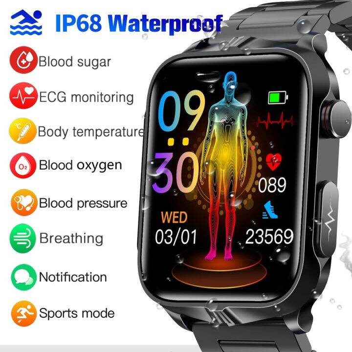 TK11P Smart Watch Blood Glucose Sugar Electromagnetic Pulse ECG Heart ...