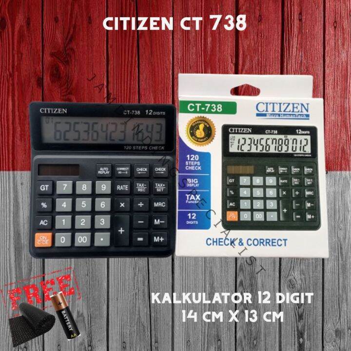 Kalkulator Mesin Hitung Kantor Dagang Sekolah 12 Digit 14cm X 13cm CT ...