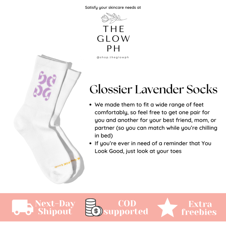 Glossier Limited Edition Lavender Socks | The Glow PH | Lazada PH