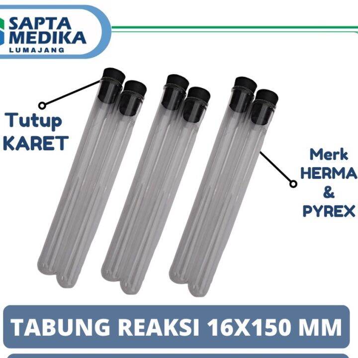 Tabung Reaksi 16x150mm dengan Tutup Karet Merk Herma/Pyrex | Lazada Indonesia