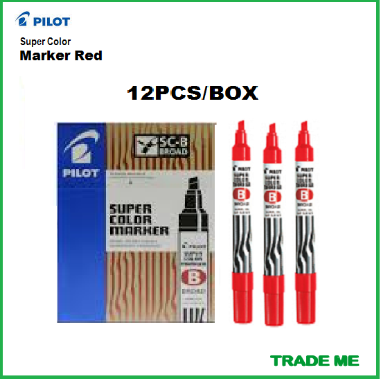 Permanent Marking pen Pilot Broad Tip-red (12pcs/box) | Lazada PH