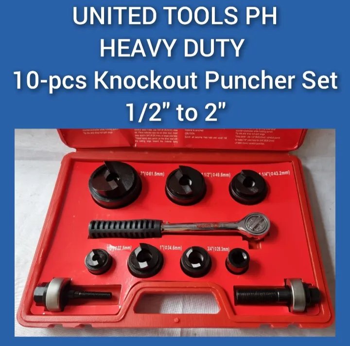 HEAVY DUTY 10-pcs Manual Knockout Puncher Set 1/2" to 2" | Lazada PH