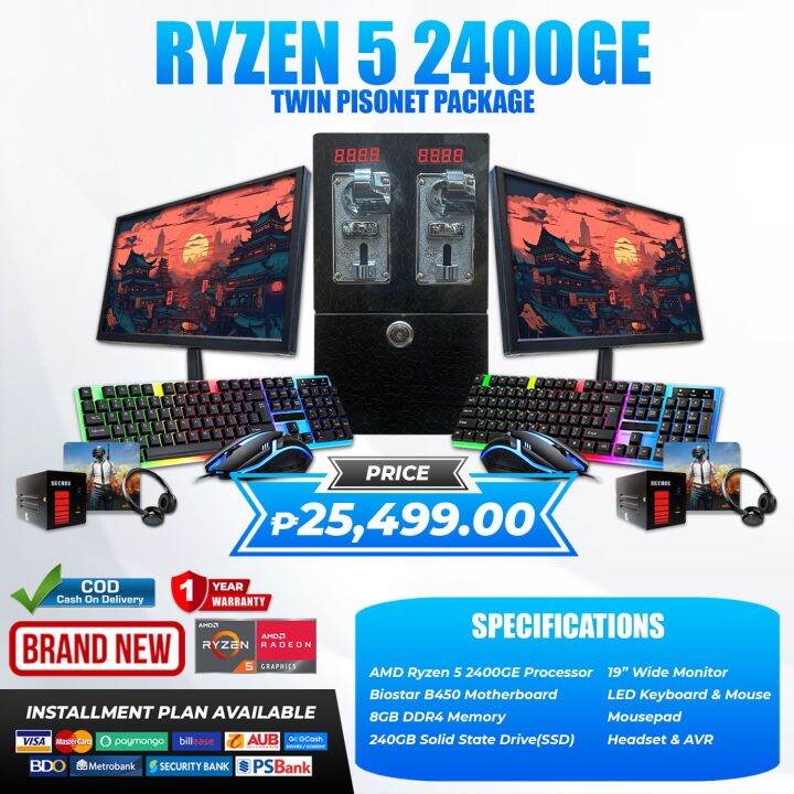 BRANDNEW TWIN PISONET PACKAGE RYZEN 5 2400GE -8gb DDR4 256gb SSD ...