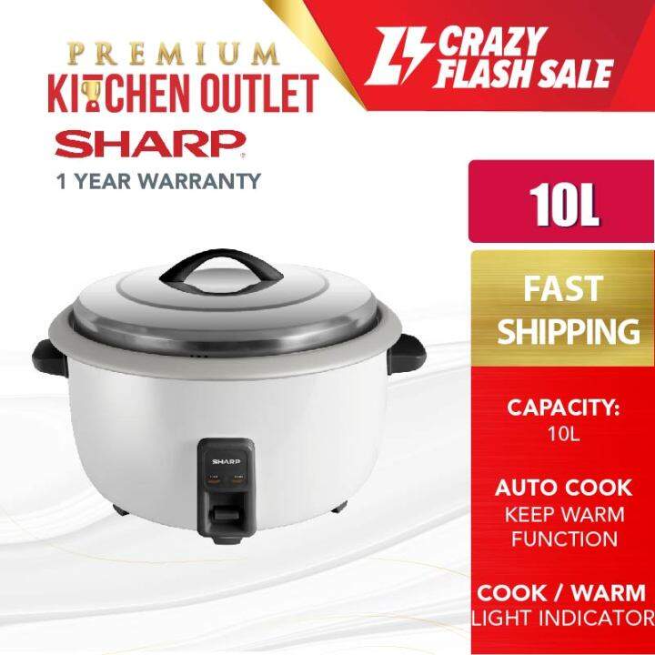 Sharp 10L Commercial Rice Cooker KSH1008CWH | Periuk Nasi Besar | Lazada