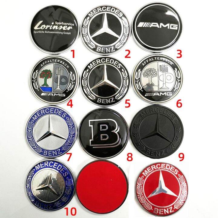 57mm Car hood bonnet logo sticker Rear trunk emblem for Mercedes Benz ...
