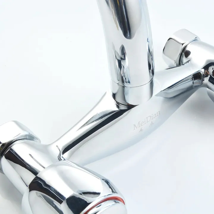 Copper double handle into the wall kitchen faucet washing table faucet ...