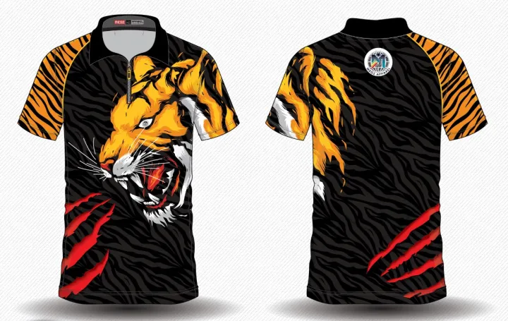 TIGER ABSTRACT TACTICAL GRAY POLO SHIRT Full Sublimation (Contact the ...