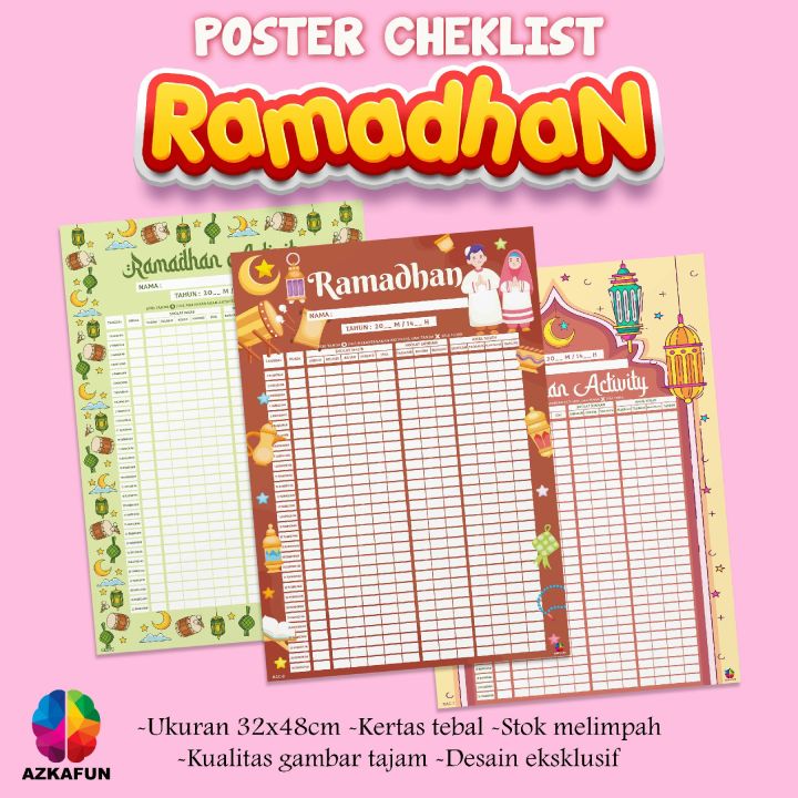 Poster Checklist RAMADHAN ACTIVITY - Ceklist Aktifitas tema Ramadhan ...