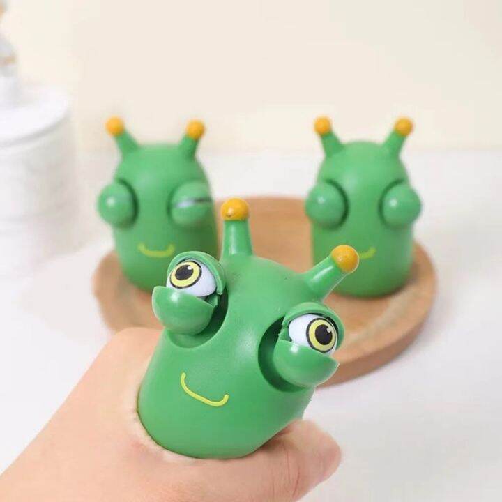 Funny Eyeball Popping Squeeze Toy Grass Worm Pinch Squishy Fidget Toy ...