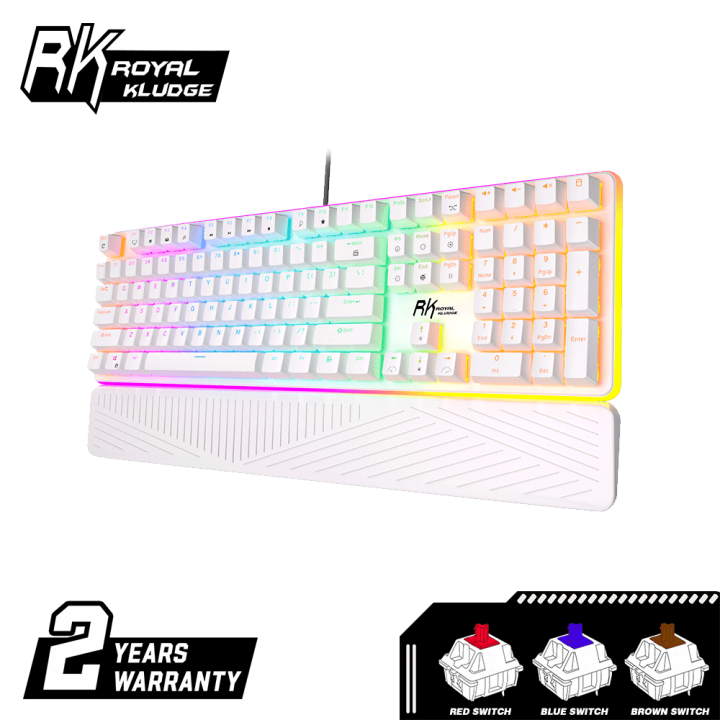 Royal Kludge RK918 Wired RGB 108 Keys Mechanical Keyboard [White ...