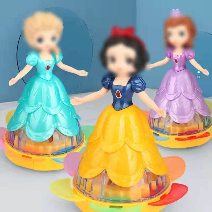 Children's toy girl dancing spinning princess universal car light music ...