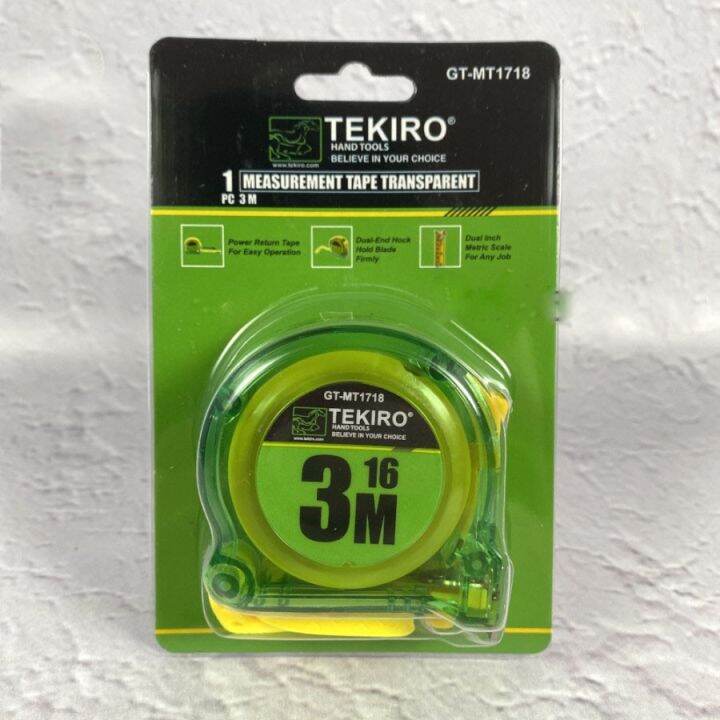 TEKIRO METERAN 3 METER TRANSPARAN GT-MT1718 Roll Meter Measurement ...