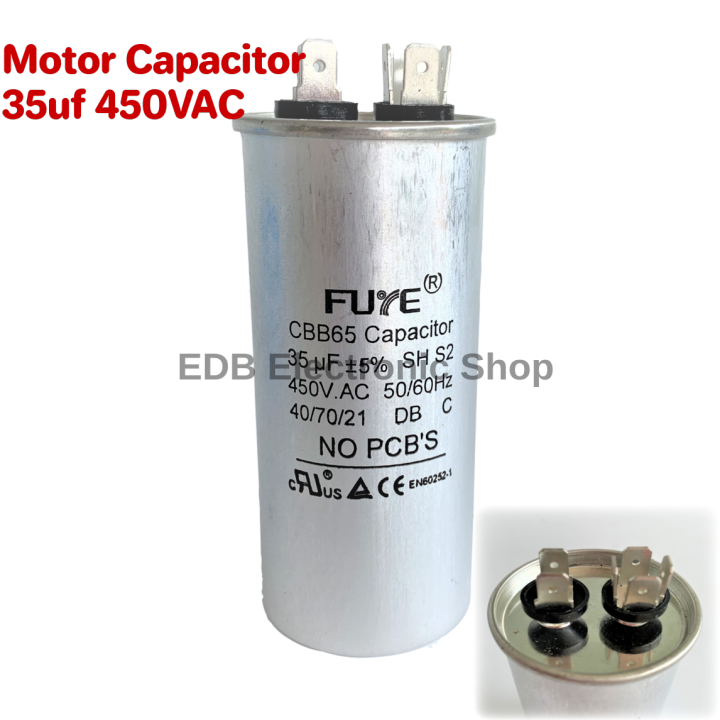 35uf 450VAC Capacitor Metal Capacitor (Fuye) LxWxH 4.5x4.5x10cm 35mfd ...