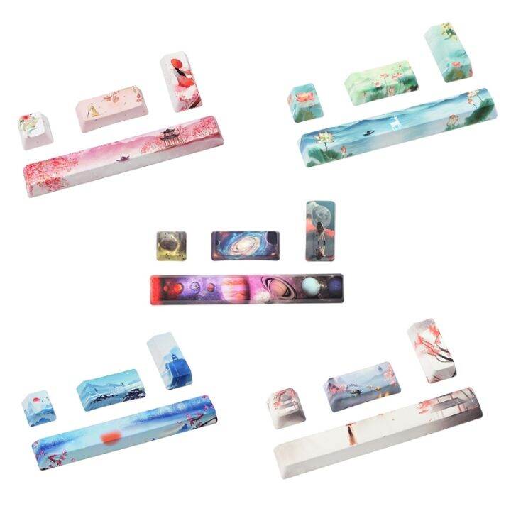 4key Custom Lotus Theme Mechanical Keyboard Keycaps ESC Enter Enter 6 ...