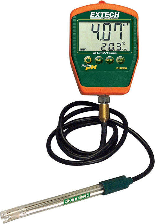 Extech PH220-C Waterproof Palm pH Meter with Cabled Electrode Cable ...