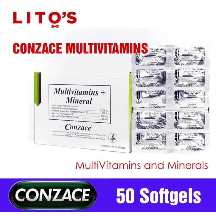50 Soft-gel Conzace MultiVitamins and Minerals, help improve your ...