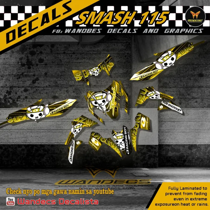 SMASH 155 RCB Yellow Decals | Lazada PH