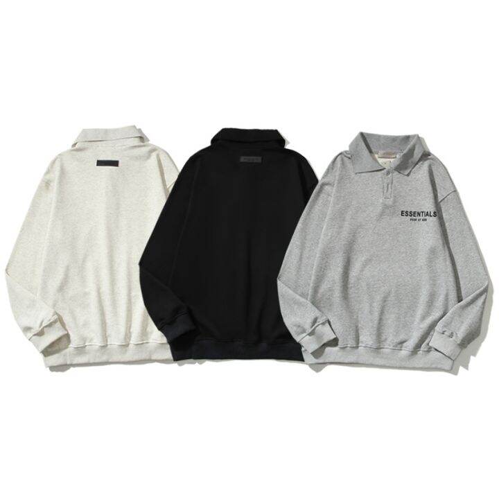 High Street Fear Of God Essentials New Lapel Flocking Letters Casual