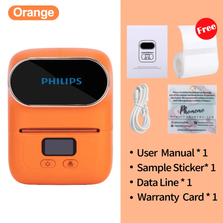 Philip Mini Thermal Label Printer Multi-function Self-Adhesive Sticker ...