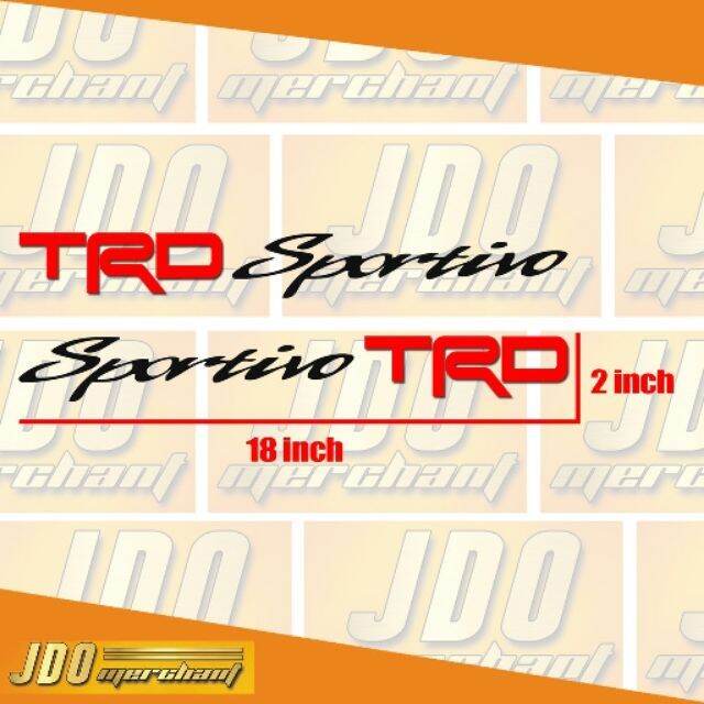 TRD Sportivo Toyota decal Sticker 1 pair door panel | Lazada PH