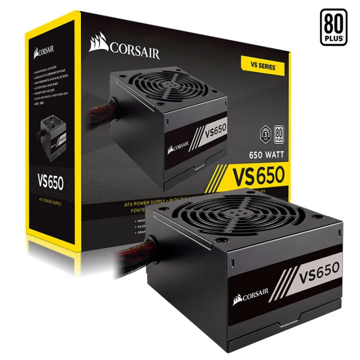 Corsair VS650 650W PC Power Supply Unit 650W PSU APFC White 80 ...