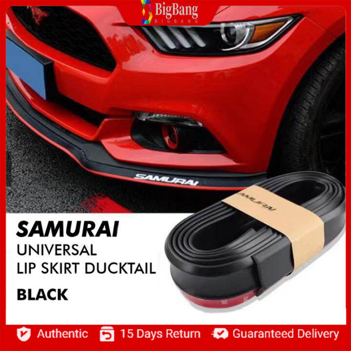 3M Samurai PURE BLACK Car Front Bumper Lip Protector Rubber Splitter ...