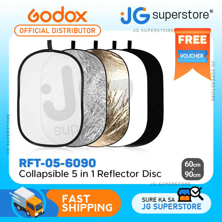 Godox RFT-05-6090 Collapsible 5 in 1 60CM X 90CM Reflector Disc for Photography, Video Shoots ...