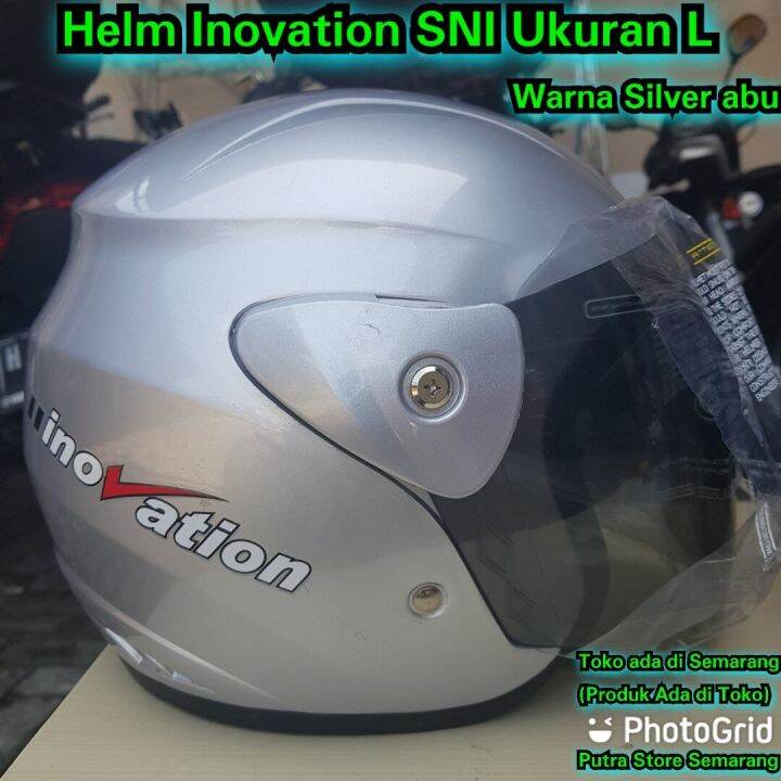 Helm Motor SNI ukuran L Warna Abu silver Helm SNI Helem Motor Standar ...