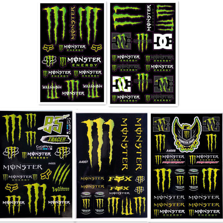 Monster Energy Motorcycle Sticker Helmet Decal Rock Star Glossy Film ...