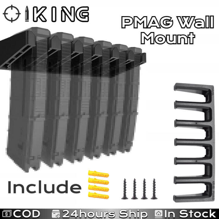 Oiking Solid ABS 6X Standard PMAG Wall Mount Magazine Rack Family ...