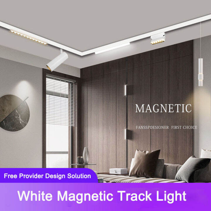 White Magnetic Track LED Light Flexible Ceiling For Creativity Lighting ...