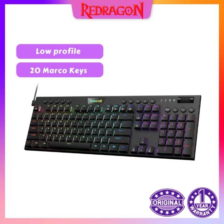 Redragon K619 Horus RGB Mechanical Keyboard Wired Gaming Low Profile ...