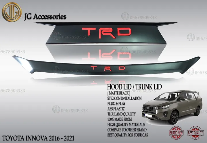 TOYOTA INNOVA 2016 2017 2018 2019 2020 2021 HOOD LID COVER / TRUNK LID ...