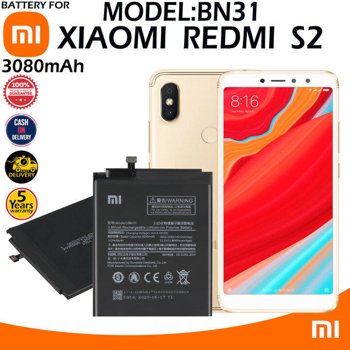 Xiaomi Redmi S2 Battery Model:BN31 100%Original Equipment Manufacturer ...