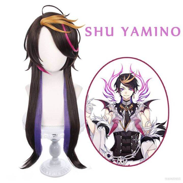 Sam NIJISANJI Vtuber Shu Yamino วิกผมคอสเพลย์ ANYCOLOR อะนิเมะ ผมฟู ...