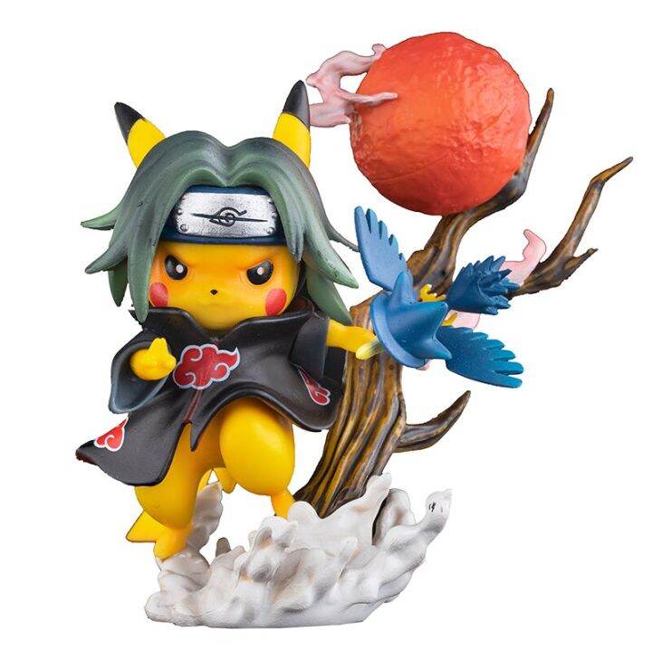 Pokémon X Naruto Anime Figure Pikachu Cosplay Uchiha Sasuke Uchiha ...