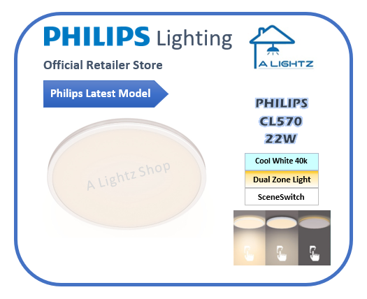 Philips Ozziet CL570 LED 22W 4000K Cool White Ceiling Light | Lazada ...