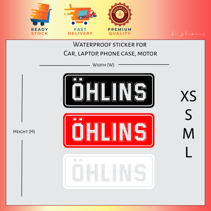 Ohlins sticker Reflective Stiker suspension racing Kereta pantulan ...