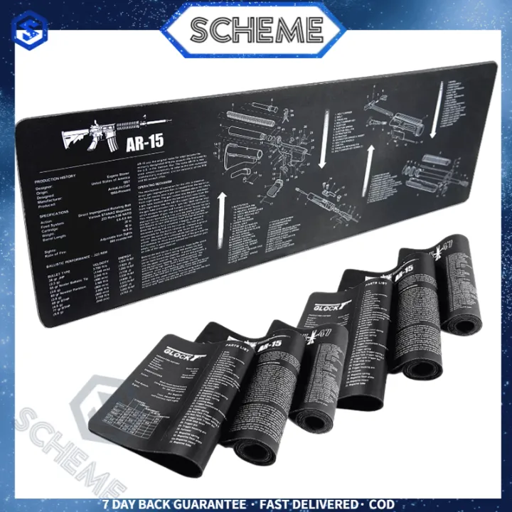 【Ready Stock COD】 AR15 A/ K47 G/un Cleaning Ru/bber Mat With Parts ...