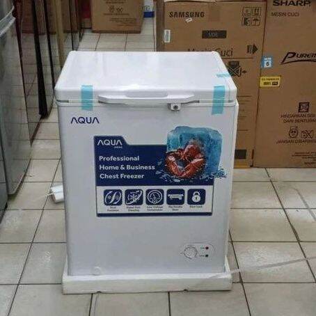 Chest Freezer Box AQUA AQF 100 W Low Watt 100 Liter Garansi Resmi ...