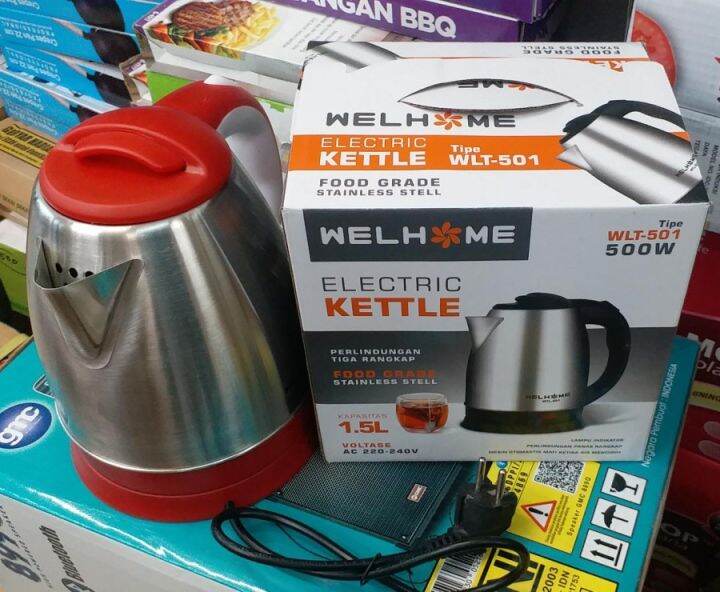 Welhome WLT-501 Teko Ceret Listrik Kettle Air Panas Stainless 1,5 Liter ...